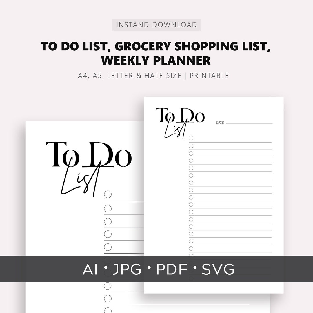 To-do List SVG, Weekly Planner SVG, Grocery Shopping List SVG ...