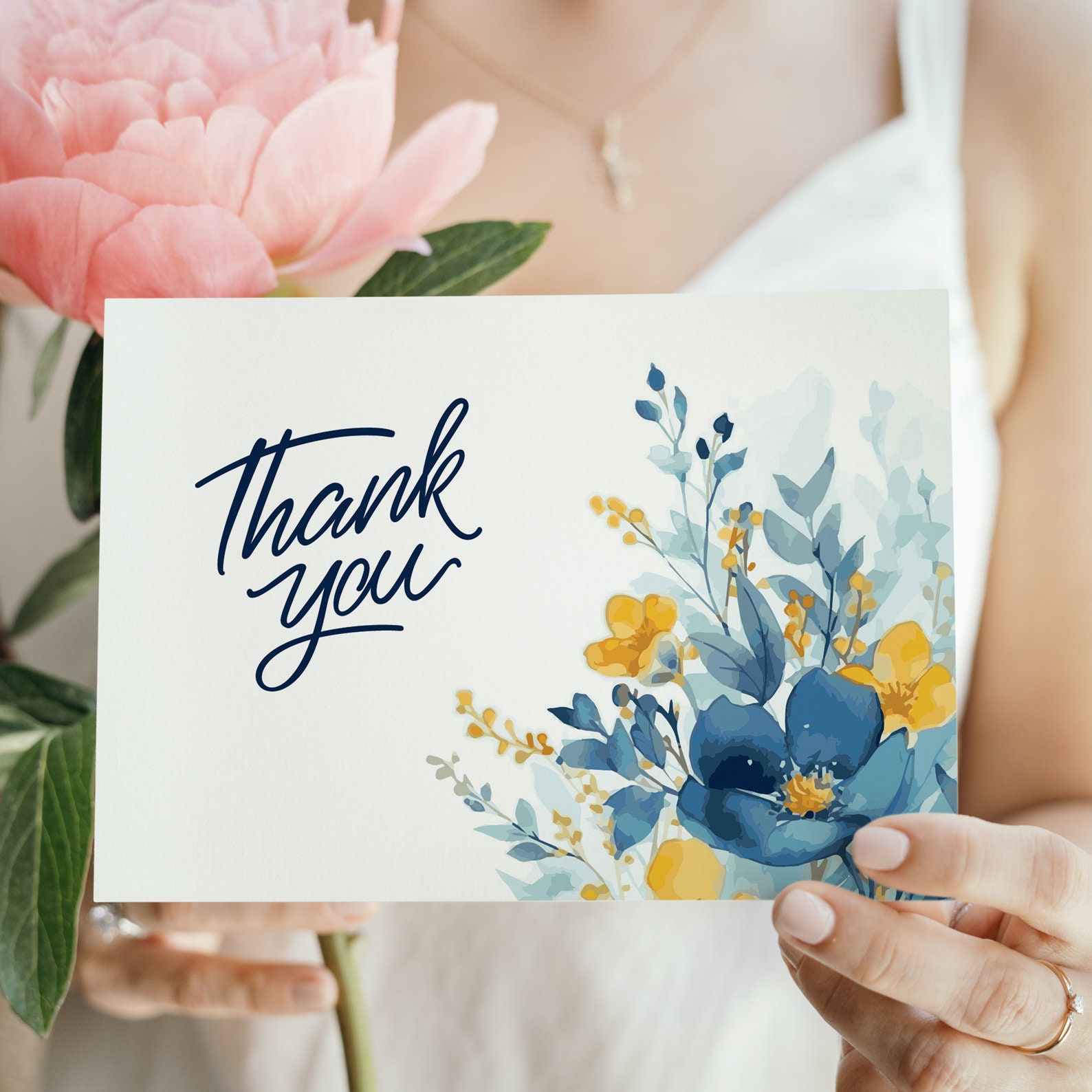 Thank You Card Printable, Wildflower Thank You Card, Floral Thank You ...