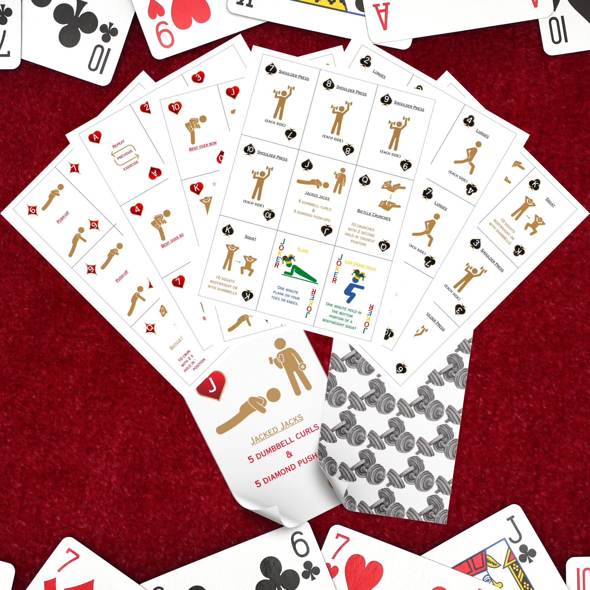 Dumbbell Workout Card Game - Etsy