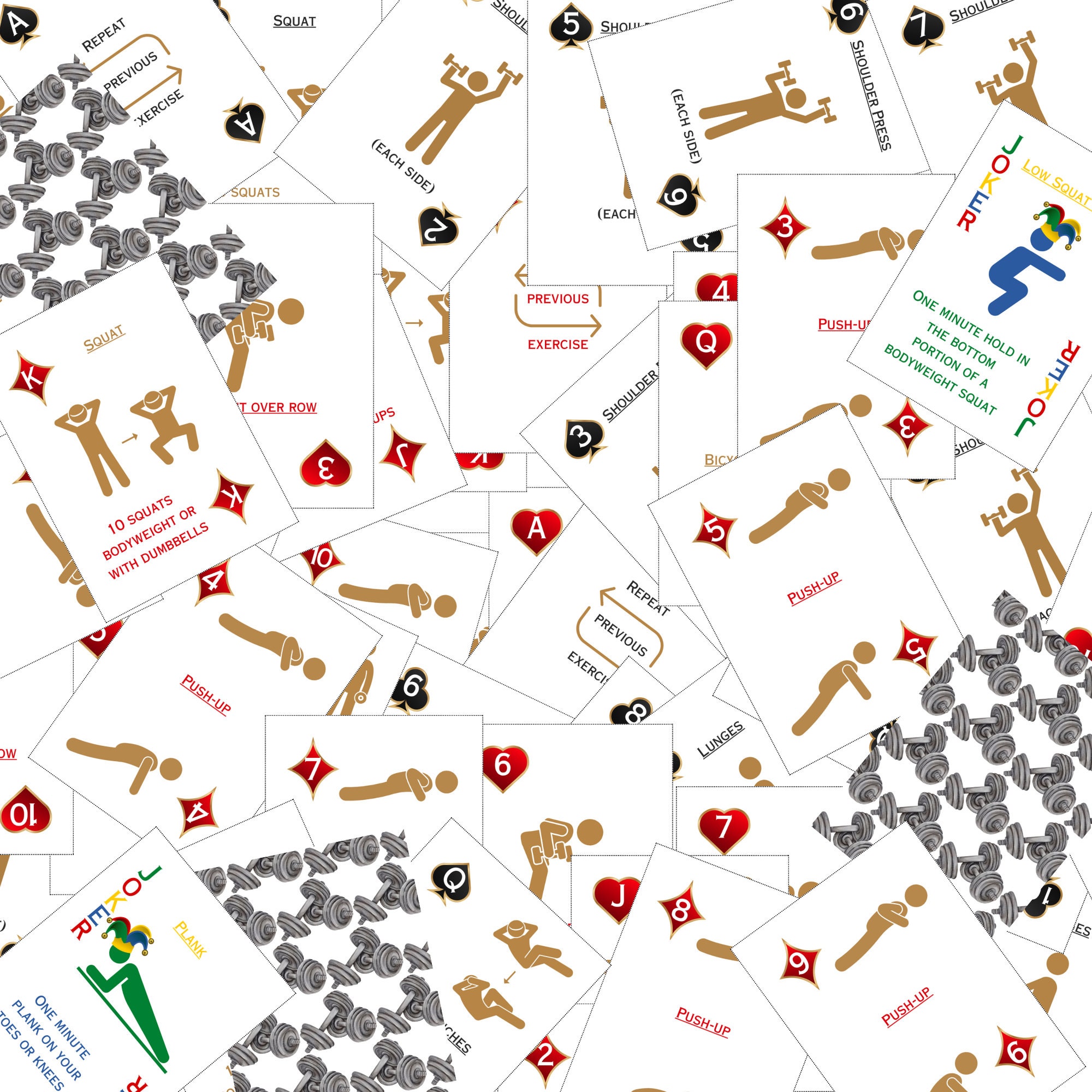 Dumbbell Workout Card Game - Etsy