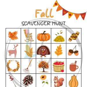 Fall Scavenger Hunt Printable, Kids Scavenger Hunt, Printable Scavenger ...