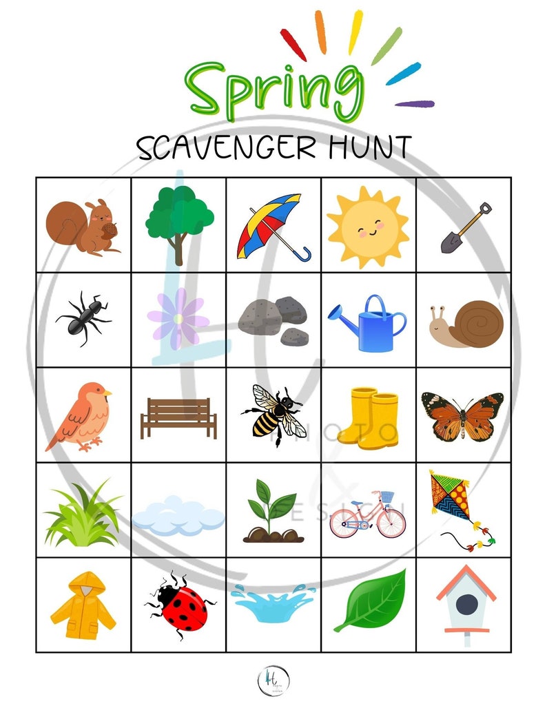 Spring Scavenger Hunt Printable, Kids Scavenger Hunt, Printable ...