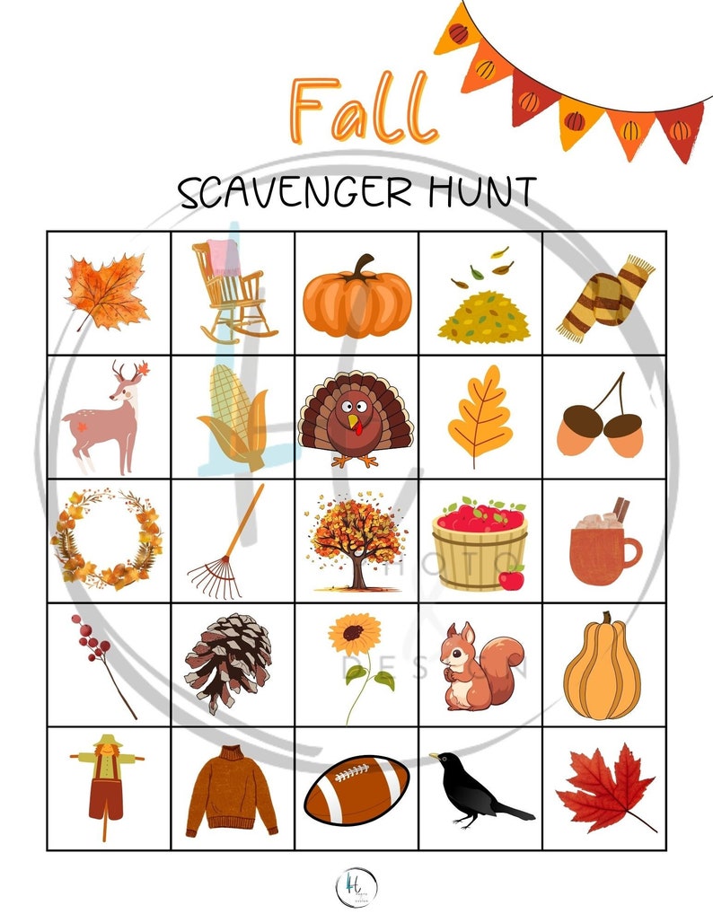 Fall Scavenger Hunt Printable, Kids Scavenger Hunt, Printable Scavenger ...