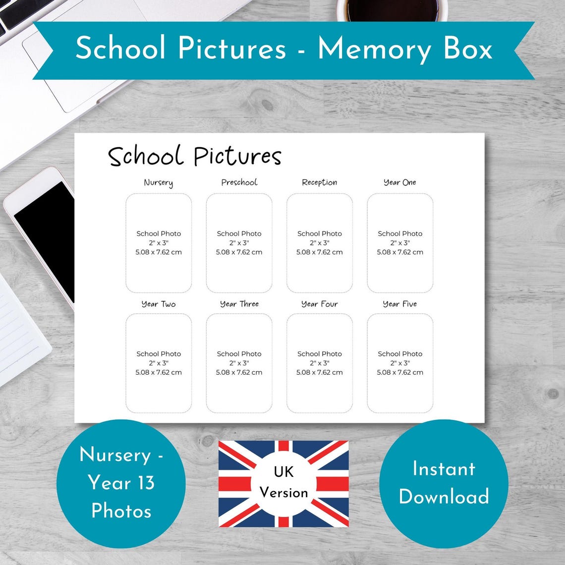 School Picture Sheets [UK], School Memory Box, School Keepsake, School ...