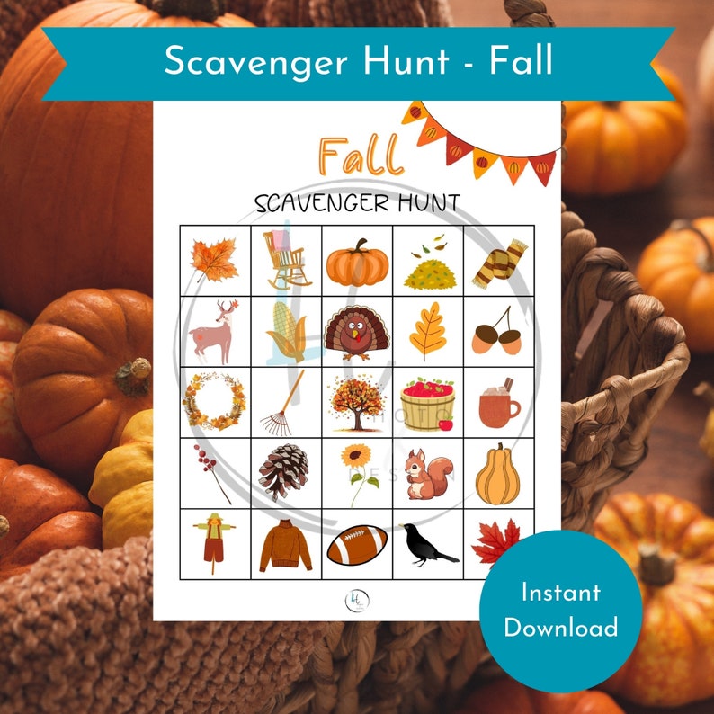 Fall Scavenger Hunt Printable, Kids Scavenger Hunt, Printable Scavenger ...