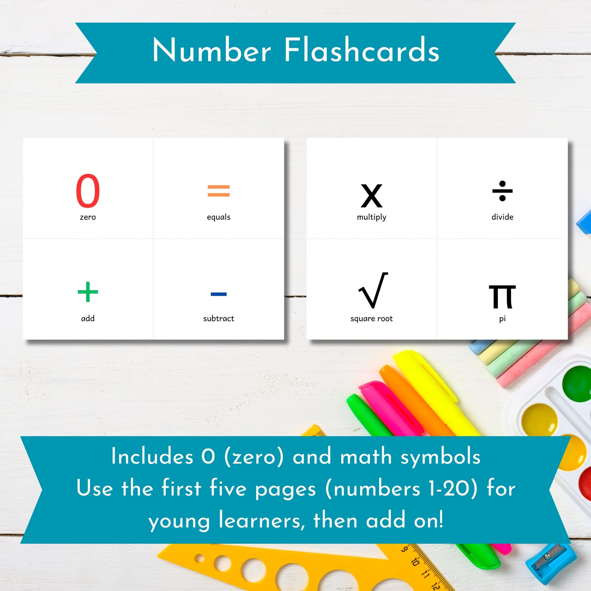 0-100 Number Flashcards, Number Flash Cards, Math Symbol Flash Cards ...