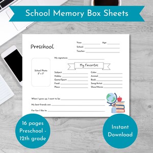 School Memory Sheets, School Memory Box, School Memory Questionnaire ...