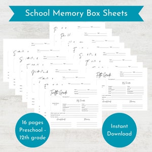School Memory Sheets, School Memory Box, School Memory Questionnaire ...