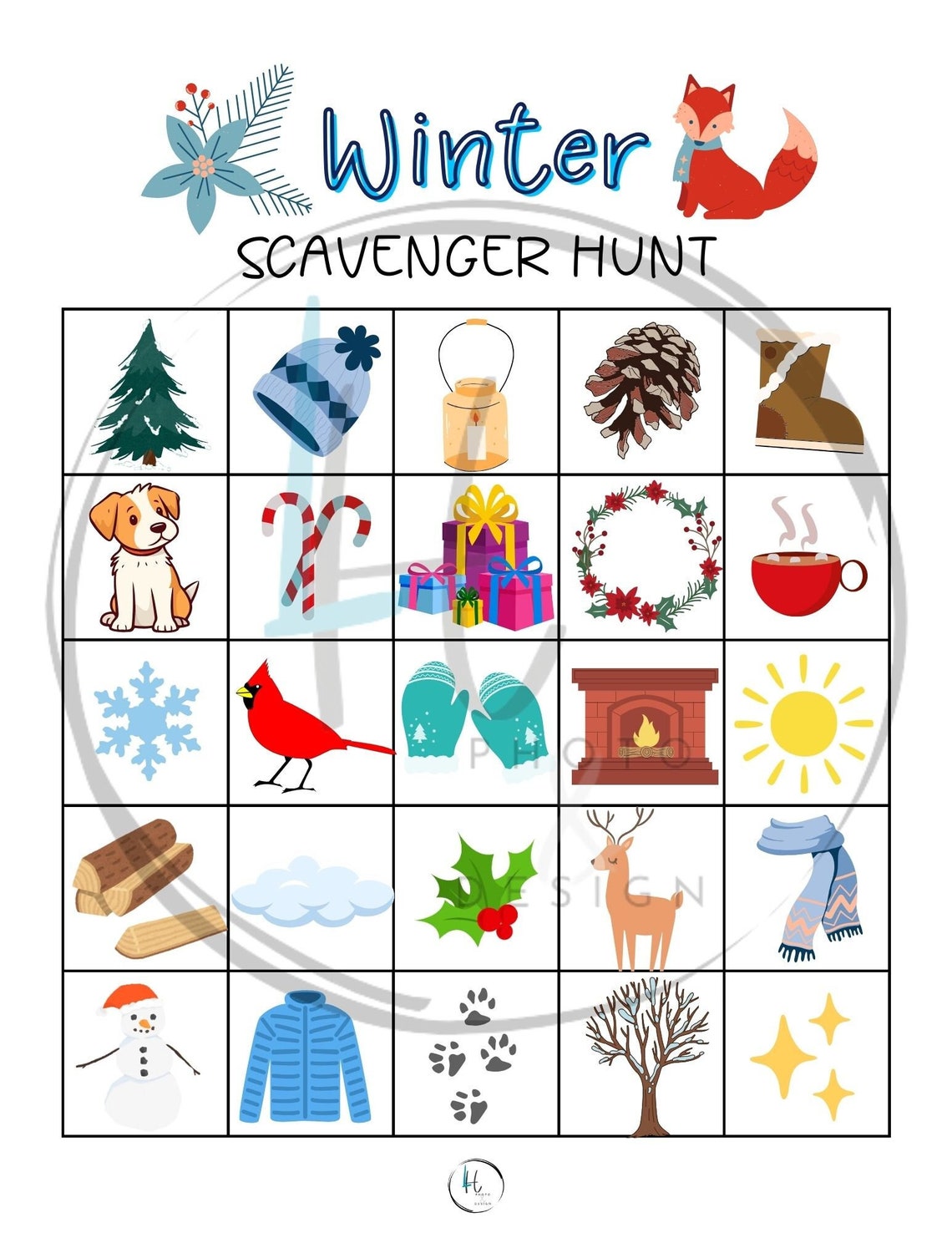 Winter Scavenger Hunt Printable, Kids Scavenger Hunt, Printable ...
