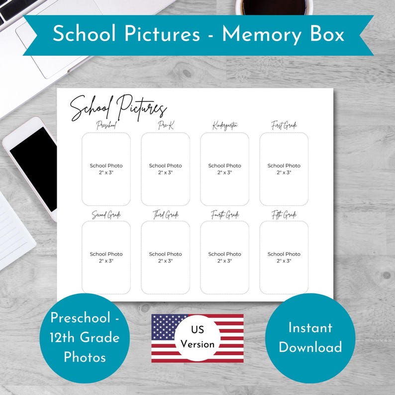 School Picture Sheets, School Memory Box, School Keepsake, School File Box, School Photo Sheets ...