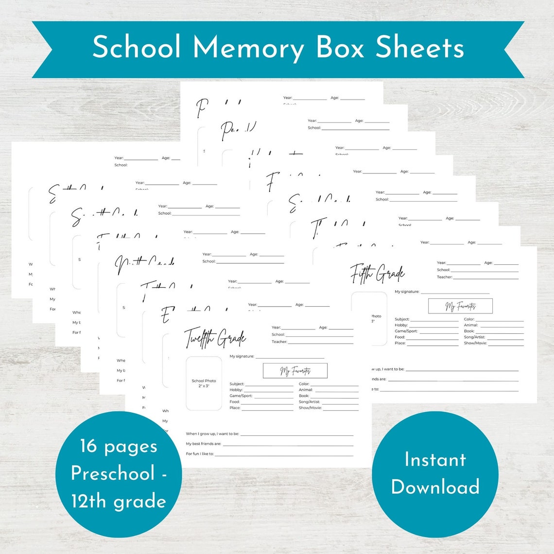 School Memory Sheets, School Memory Box, School Memory Questionnaire ...