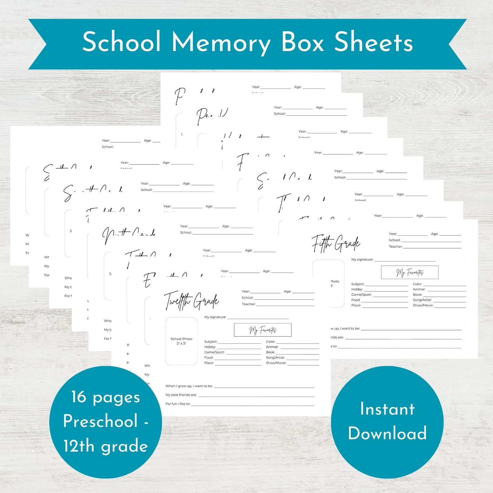 School Memory Sheets, School Memory Box, School Memory Questionnaire ...