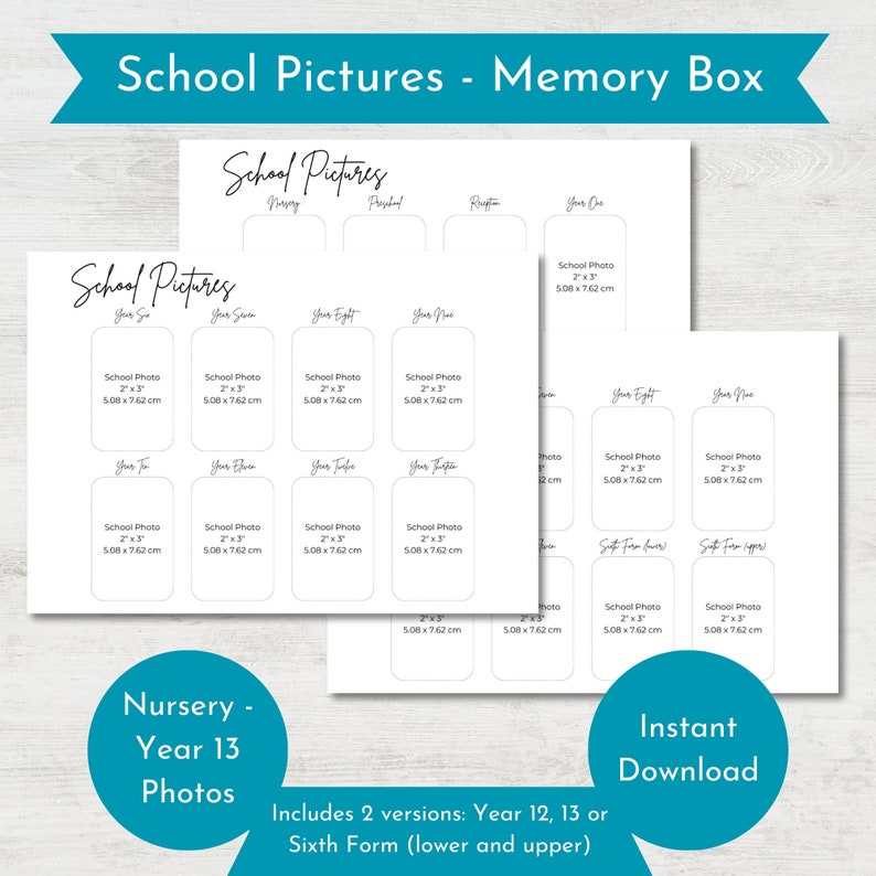 School Picture Sheets UK, School Memory Box, School Keepsake, School ...