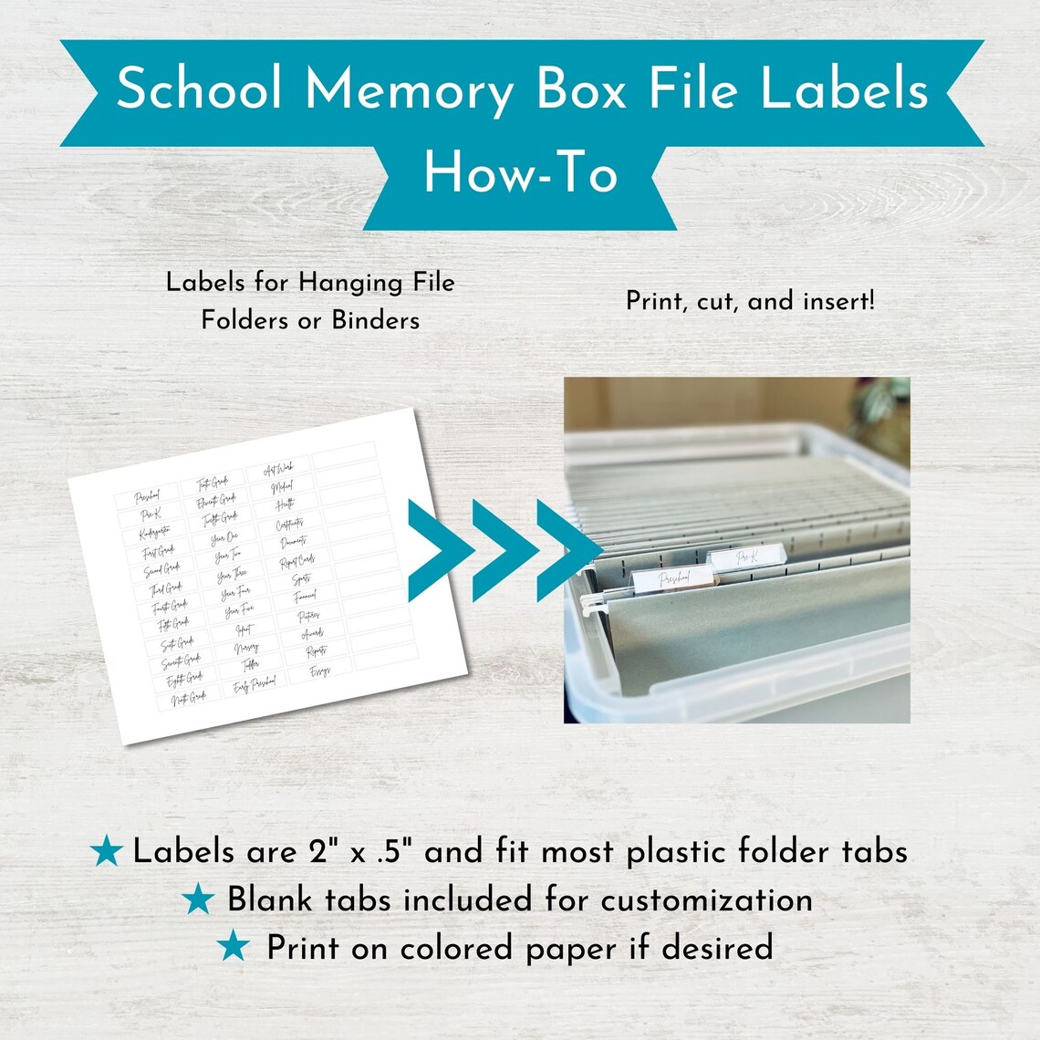 School Memory File Labels, School Memory Box, School Memory ...