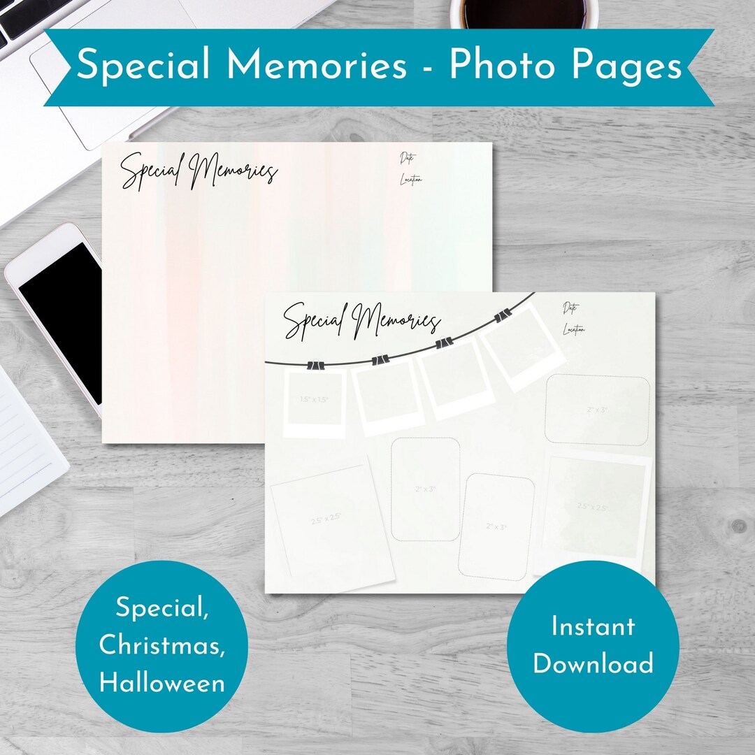 Memory Photo Pages, Photo Collage Pages, Keepsake Photo Pages, Kid ...