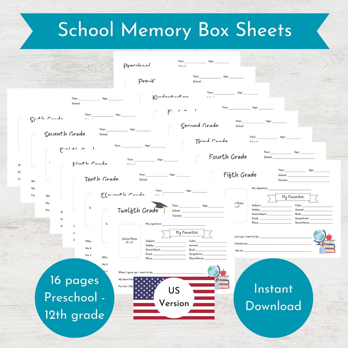 School Memory Sheets, School Memory Box, School Memory Questionnaire ...