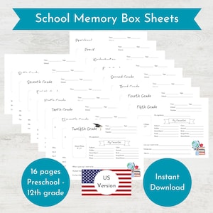 School Memory Sheets, School Memory Box, School Memory Questionnaire ...
