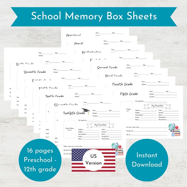 School Memory Sheets, School Memory Box, School Memory Questionnaire ...