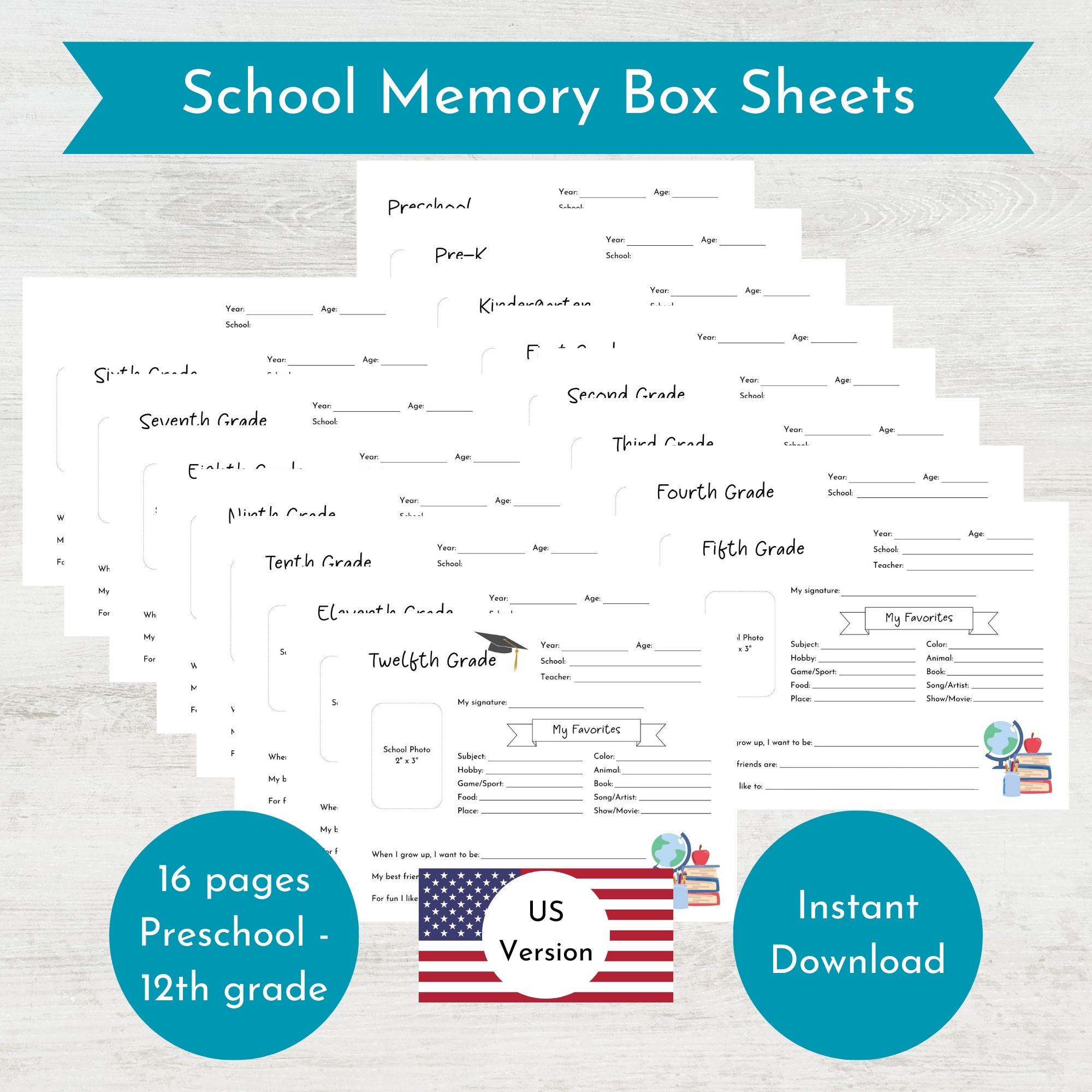 School Memory Sheets, School Memory Box, School Memory Questionnaire ...