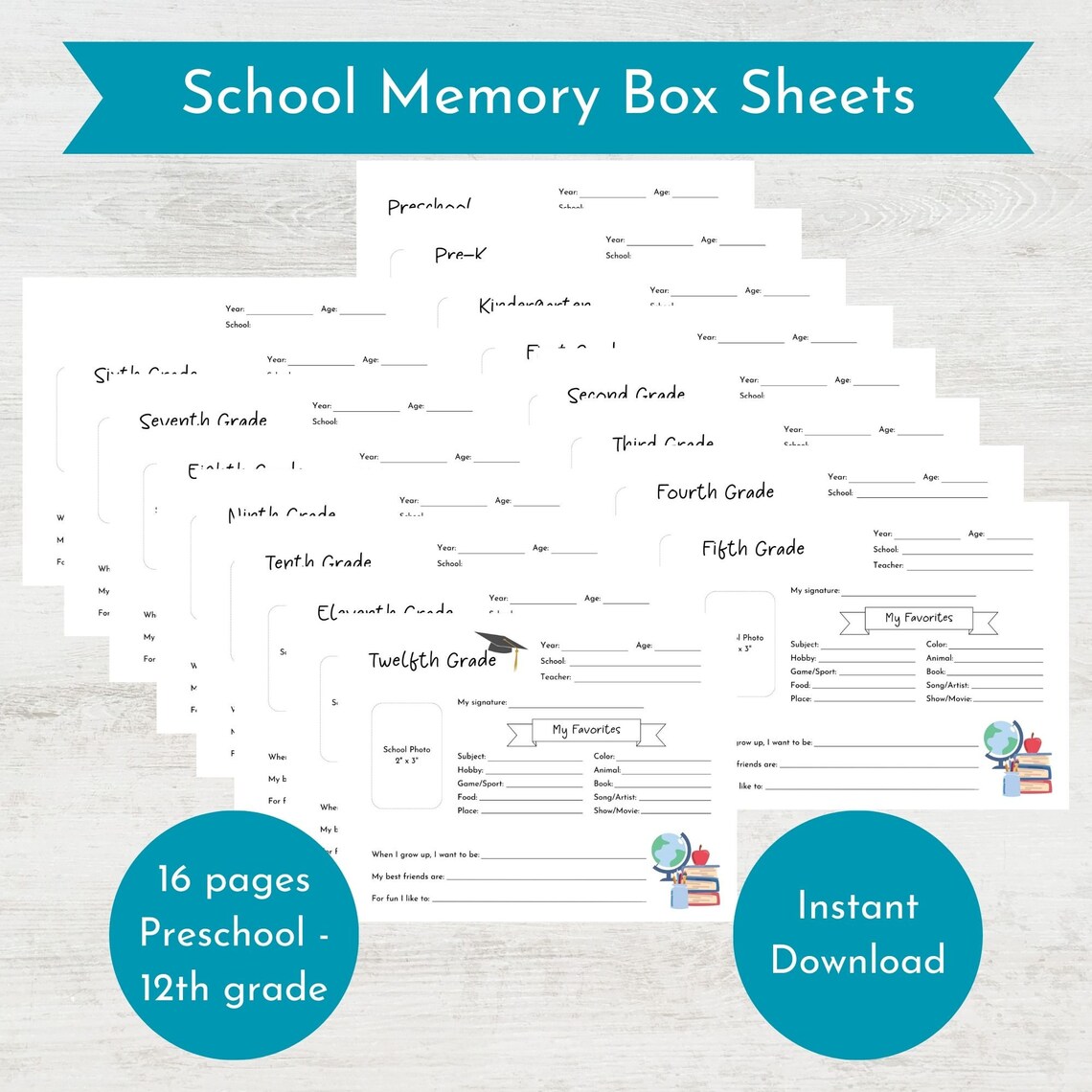 School Memory Sheets, School Memory Box, School Memory Questionnaire ...