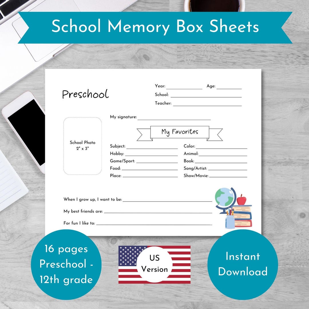 School Memory Sheets, School Memory Box, School Memory Questionnaire ...