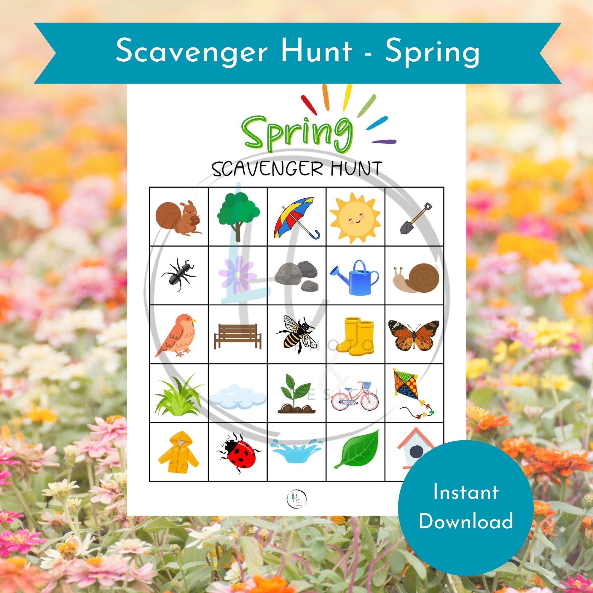 Spring Scavenger Hunt Printable, Kids Scavenger Hunt, Printable ...
