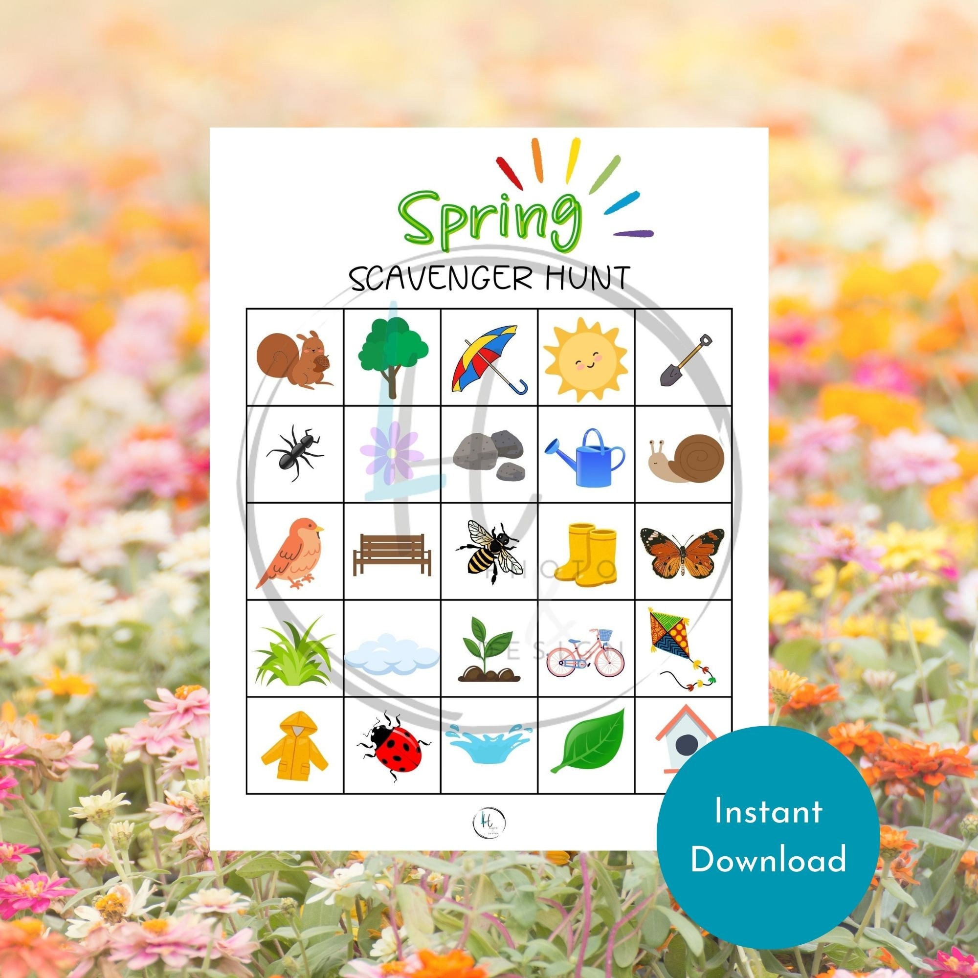 Spring Scavenger Hunt Printable, Kids Scavenger Hunt, Printable ...