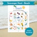 Beach Scavenger Hunt Printable, Kids Scavenger Hunt, Printable ...