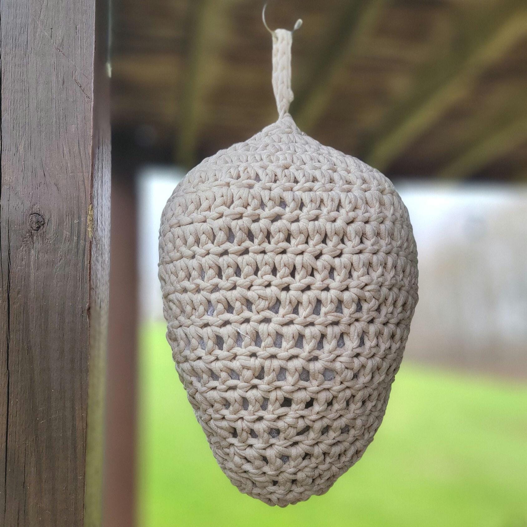 Handmade Crochet Hornet Wasp Deterrent Decoy Hive - Natural Pest ...