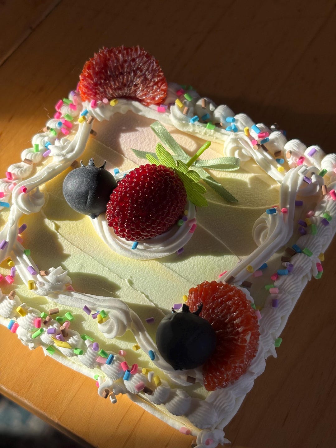 Sprinkle Fake Cake Mandarin and Raspberry Wall Decor - Etsy