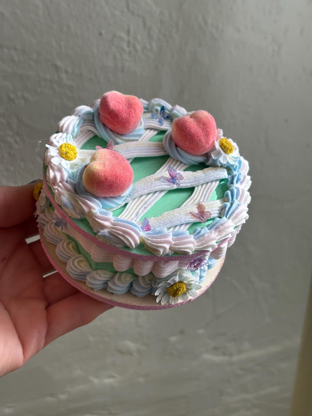Peach and Butterfly Fake Cake Box - Etsy