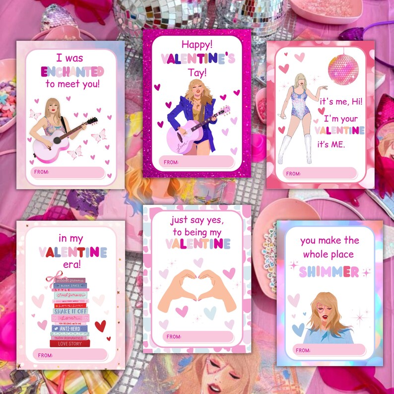 Printable in My Valentine Era Cards, Trendy Pop Star Valentines, Kids ...