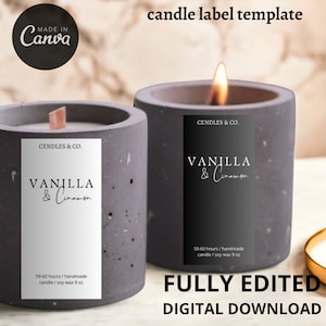 Editable Candle Label DIY Candle Sticker Custom Candle Labels Small ...