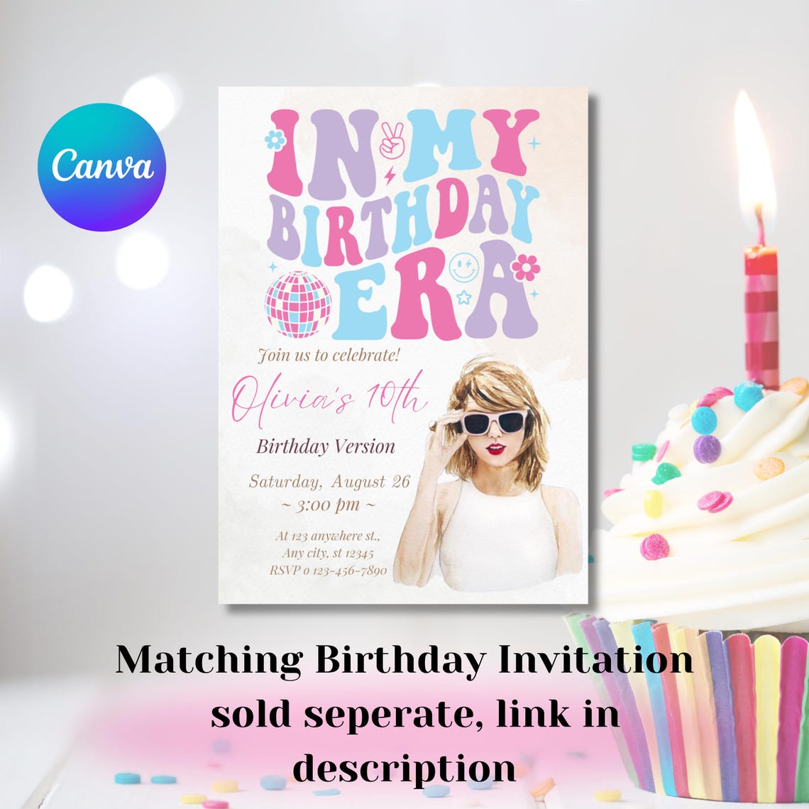 Editable Birthday Party VIP Pass: Music Theme (canva Template) - Etsy