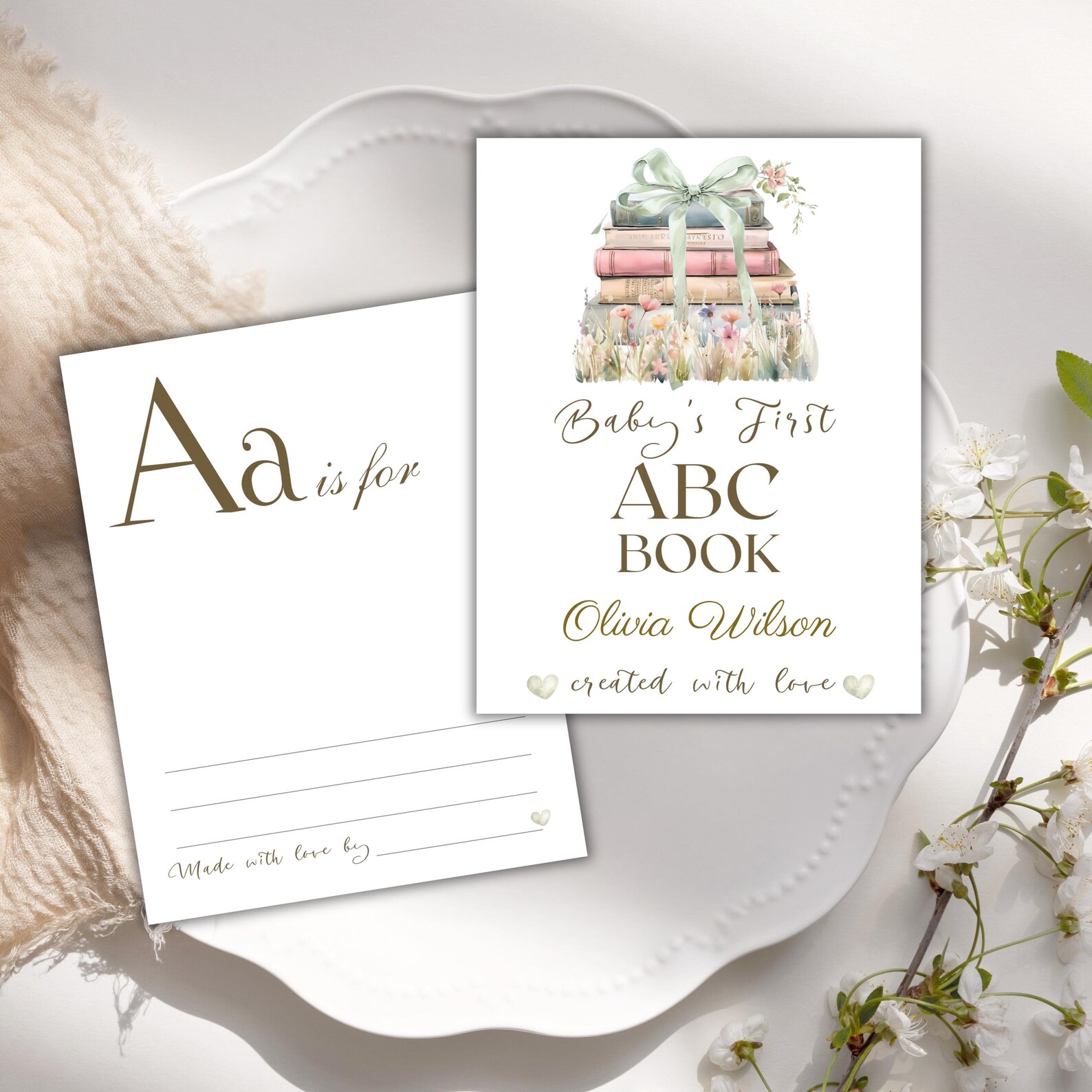 Storybook ABC Baby Shower Activity: Printable First Alphabet Book ...