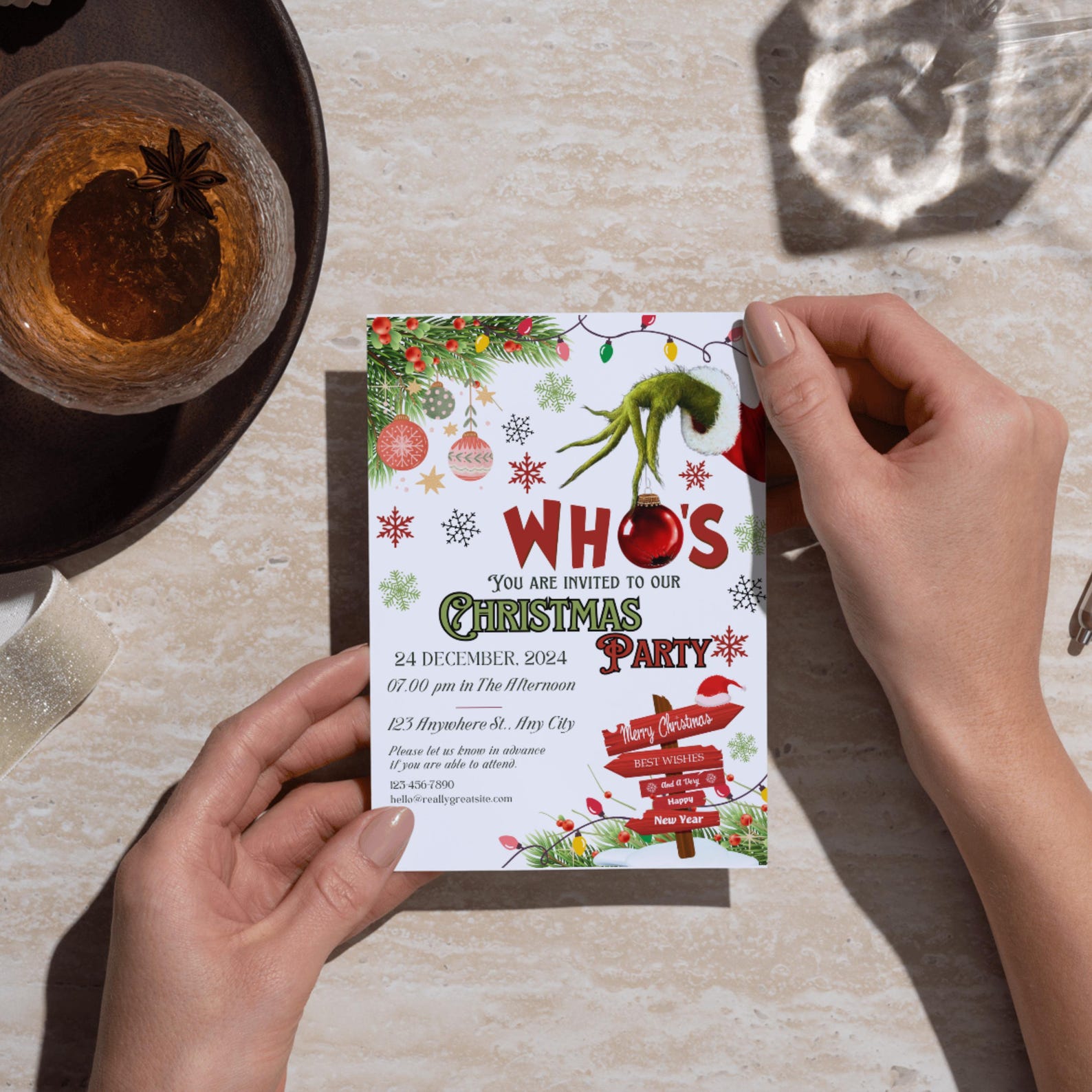 Whoville Christmas Party Invitation: Mean Green Holiday Invite (digital ...