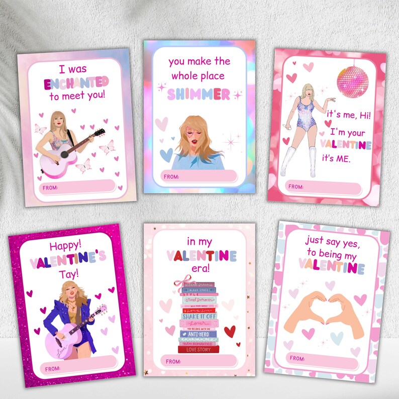 Printable in My Valentine Era Cards, Trendy Pop Star Valentines, Kids ...