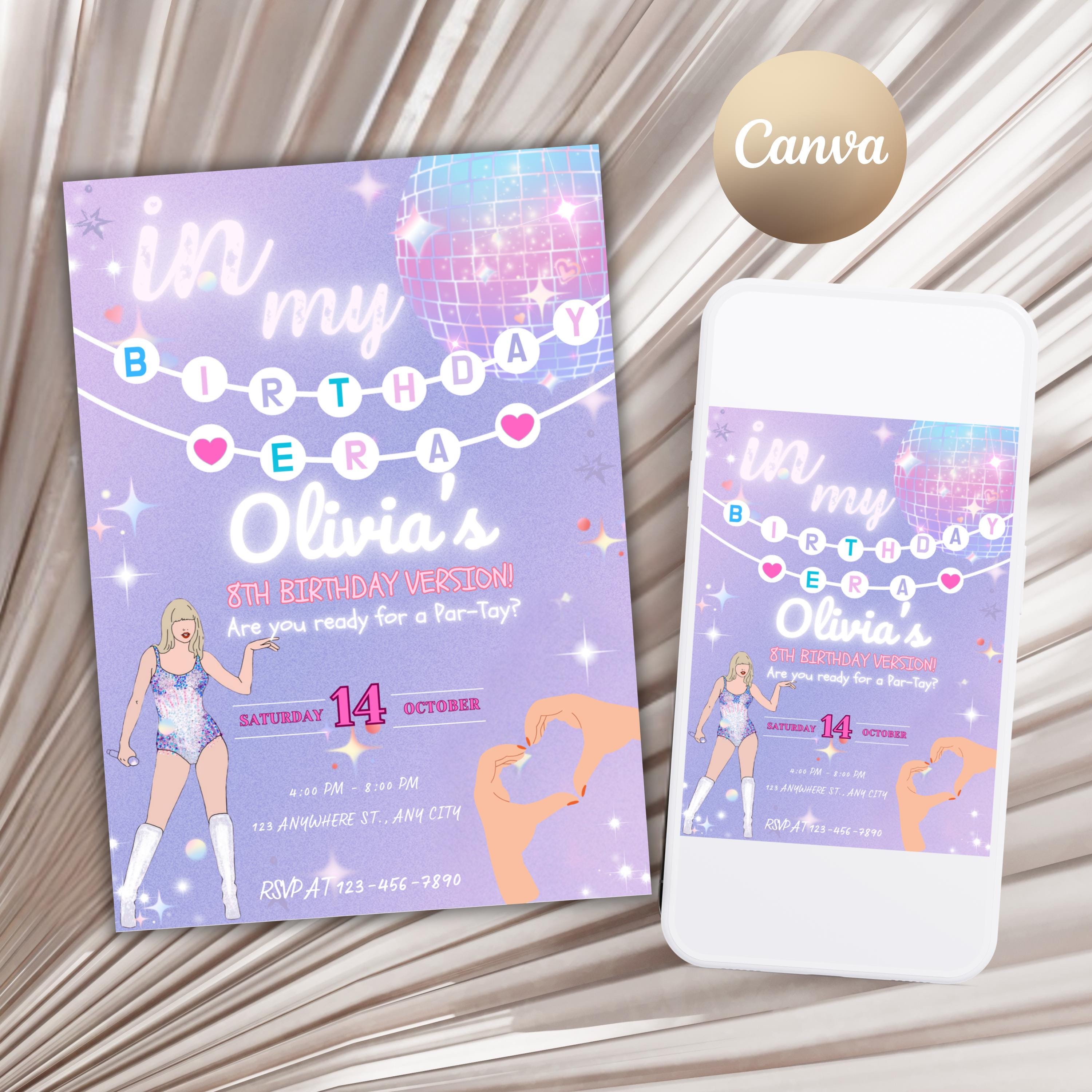 Editable Eras Birthday Party Invitation Template (digital Download) - Etsy