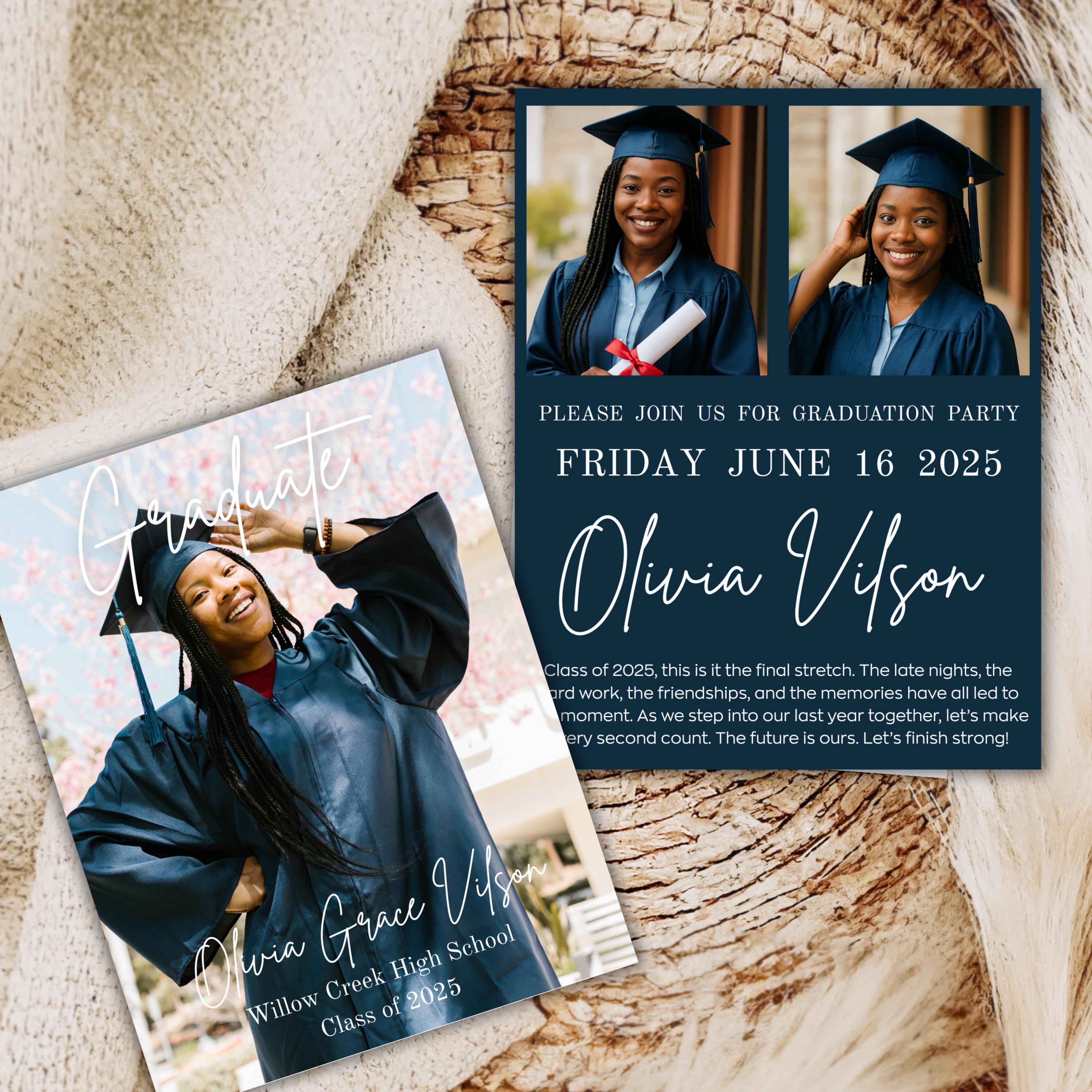 Photo Graduation Announcement: High School or College (editable ...