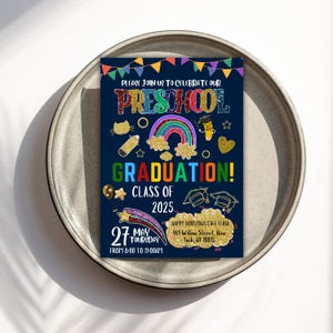 Editable Preschool Graduation Invitation: Prek Party Template (digital ...