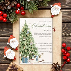 Christmas Party Invitation Editable Christmas Tree Party Invite Holiday ...