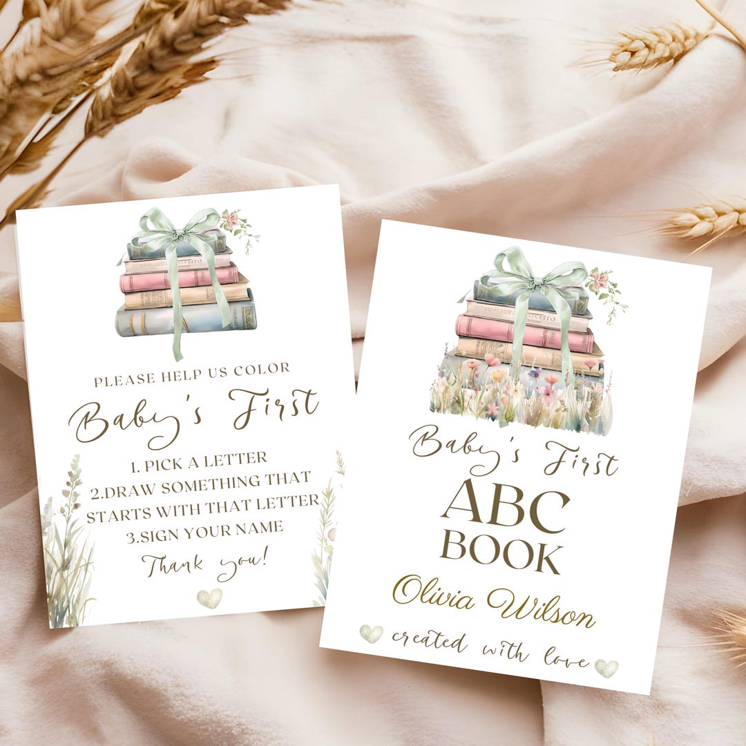 Storybook ABC Baby Shower Activity: Printable First Alphabet Book ...