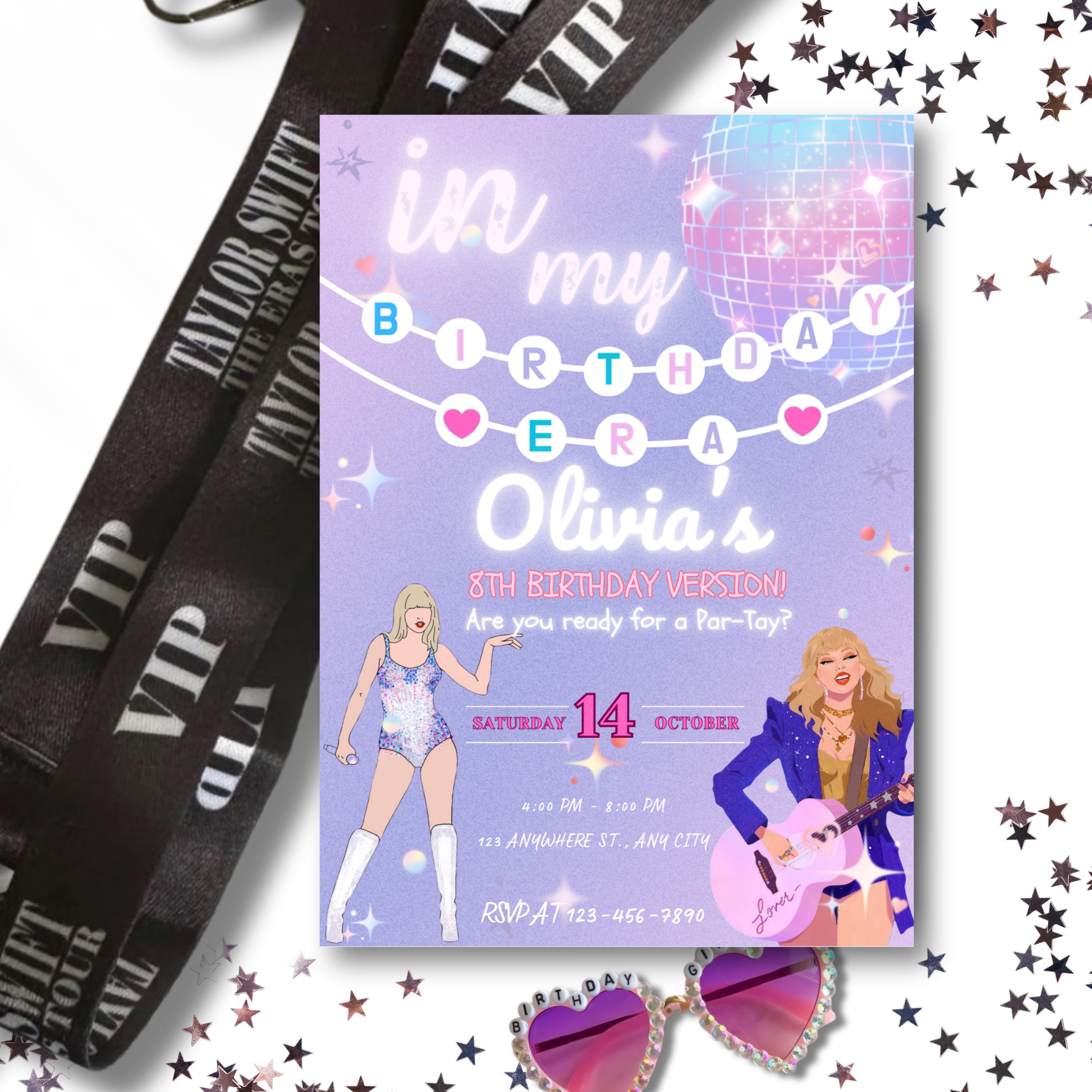 Self Editable Digital Birthday Invitation Ts Birthday Invite Eras Party ...