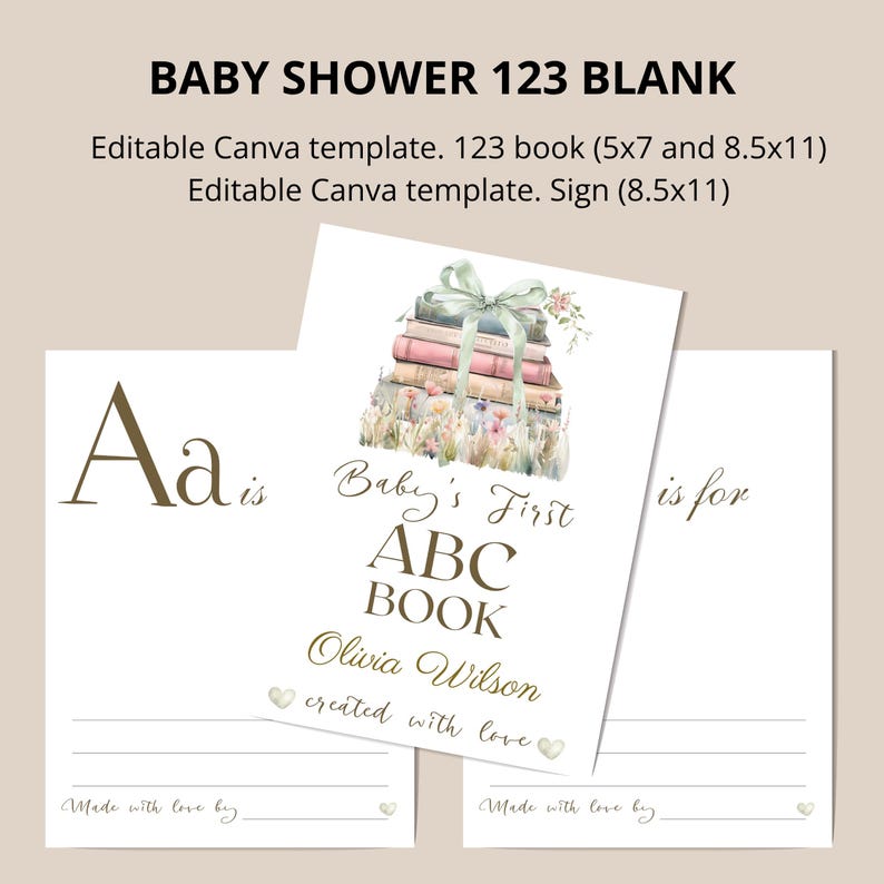 Storybook ABC Baby Shower Activity: Printable First Alphabet Book ...