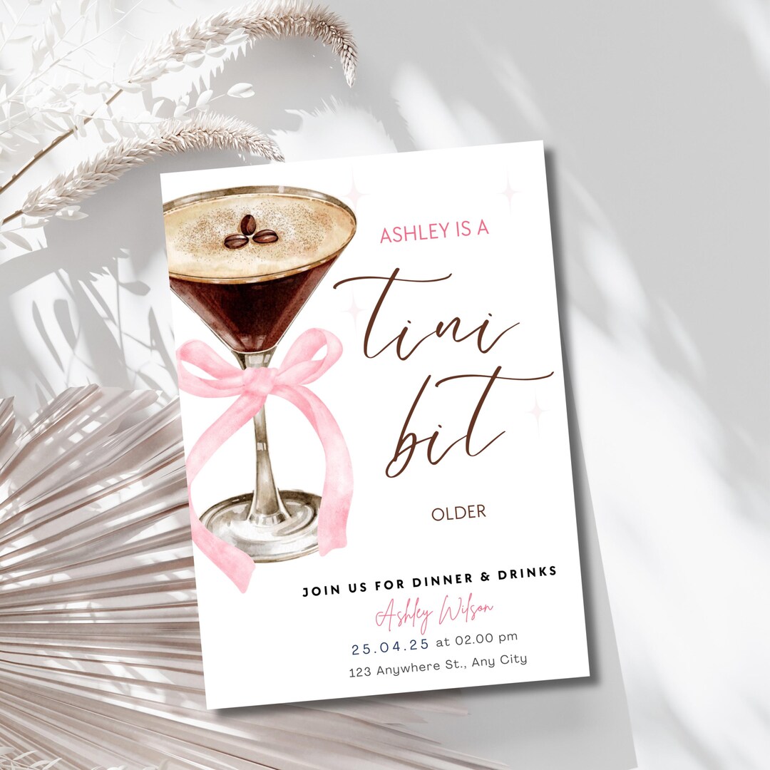 Espresso Martini 30th Birthday Invitation: Coquette Party (PDF) - Etsy