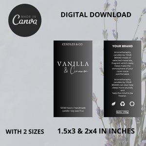 Editable Candle Label DIY Candle Sticker Custom Candle Labels Small ...