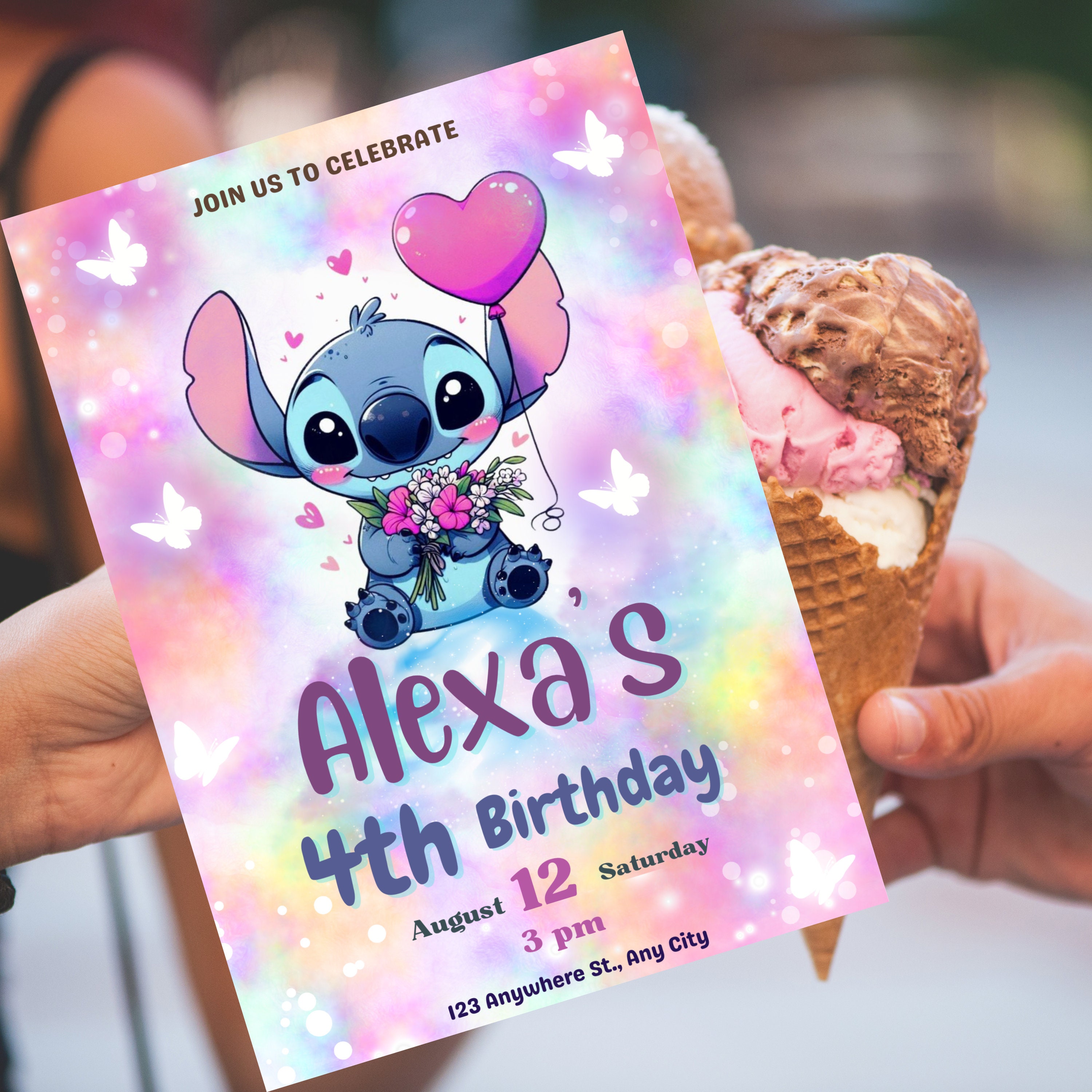 Stitch Birthday Party Invitation Template Digital Kids Party Invite ...