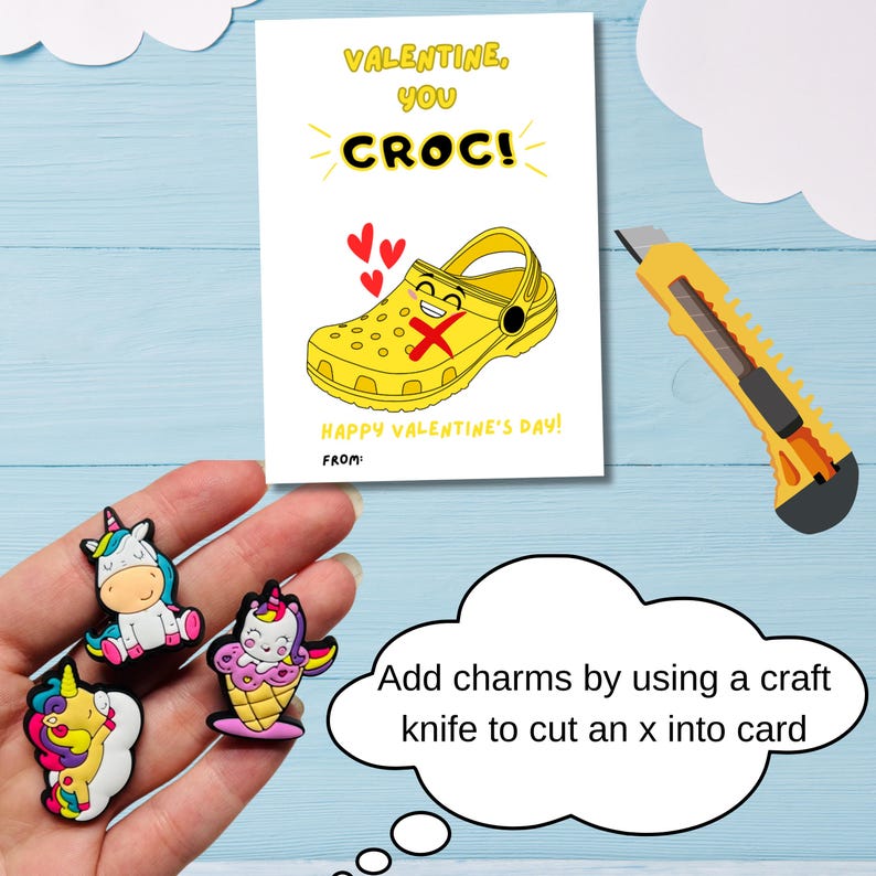 Kids Croc Valentine Cards: Printable Class Gift (PDF) - Etsy