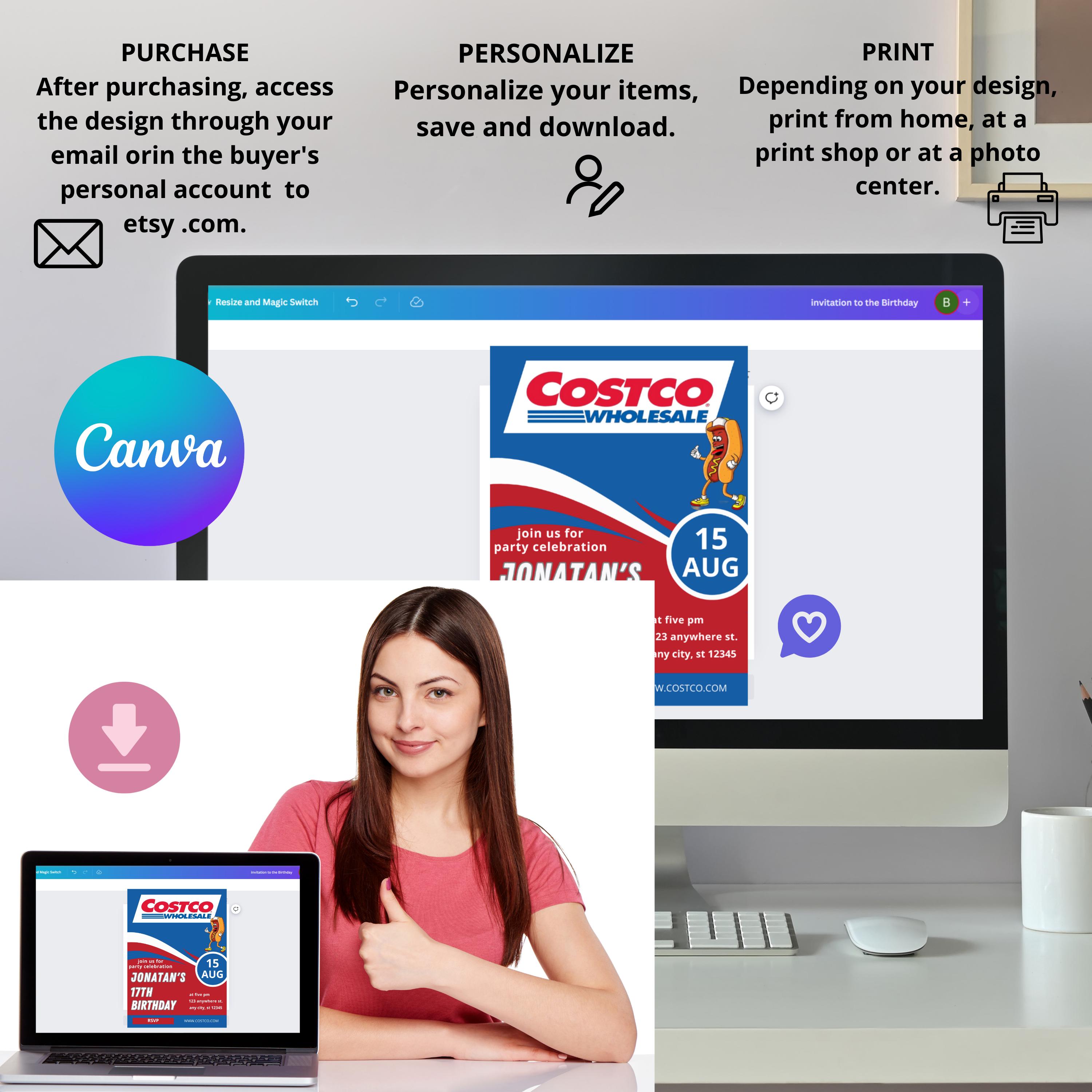 Costco Birthday Invitation: Customizable Party Invite (canva Template ...