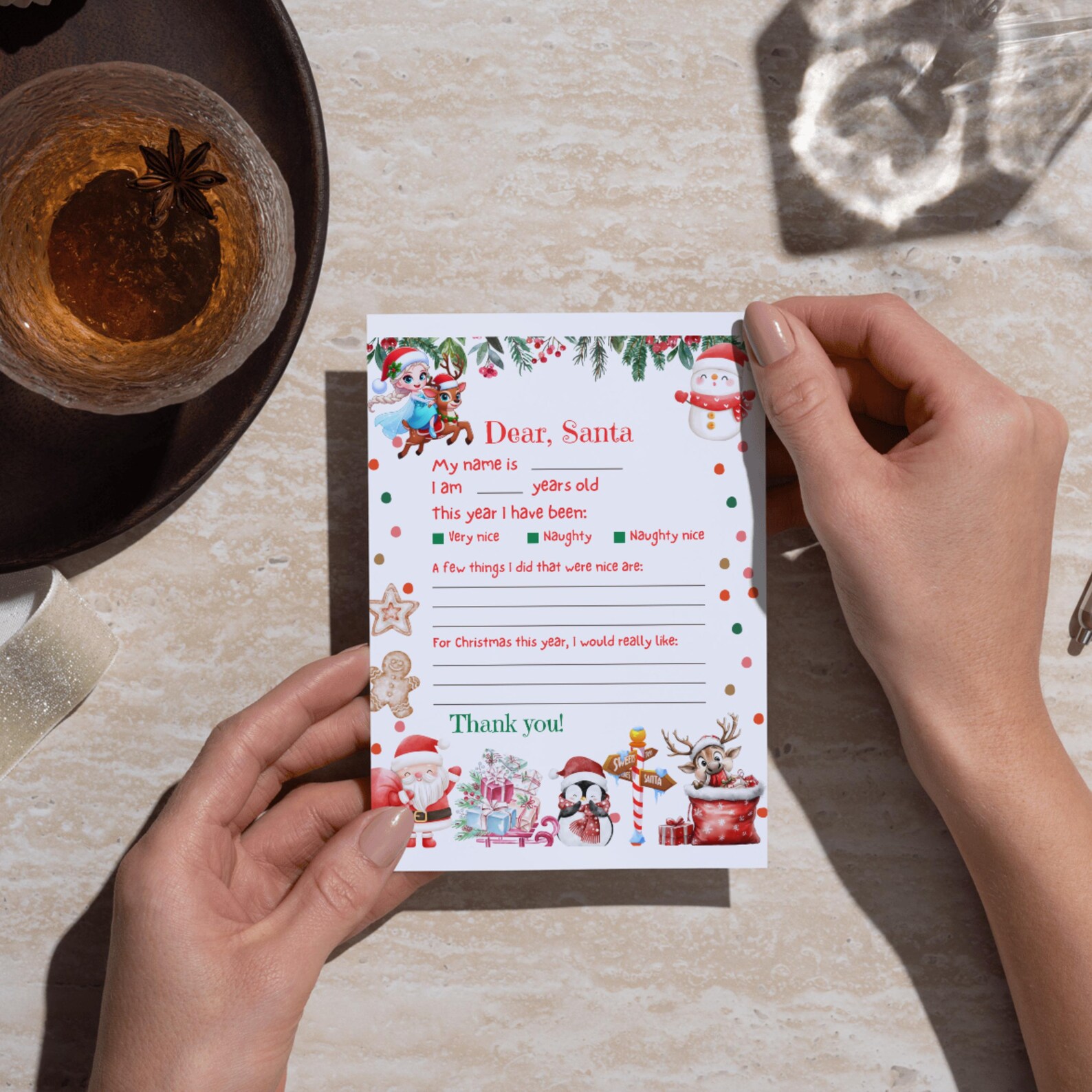 Letter to Santa Printable: Kids Christmas Wish List (PDF) - Etsy